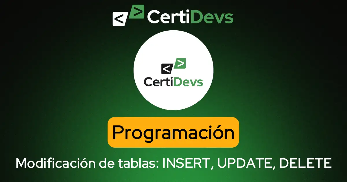 Modificación de tablas en SQL: insert, update y delete